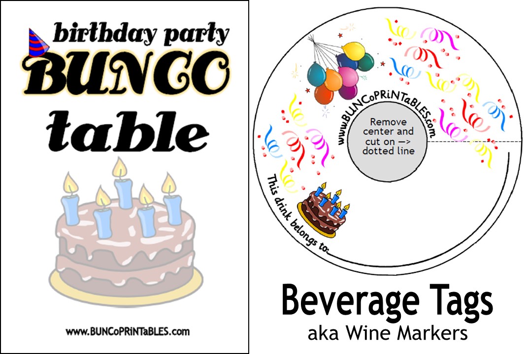 Birthday Party Bunco Set - Bunco Printables